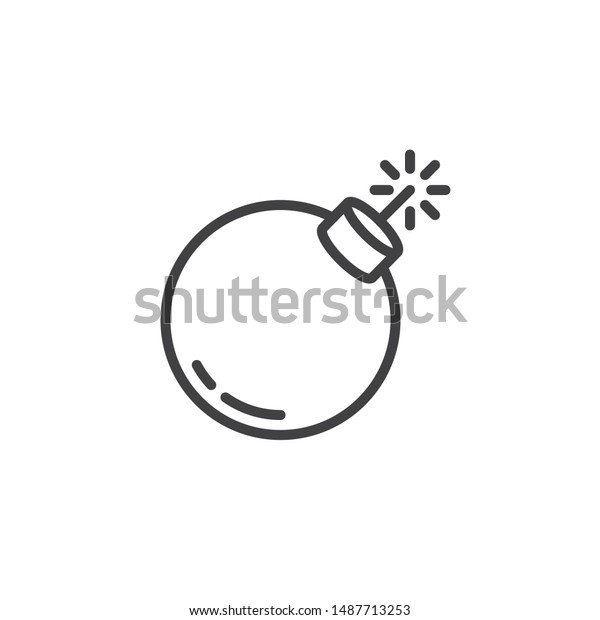 Bomb Fuse Line Icon Linear Style Stock Vector (Royalty Free) 1487713253 ...