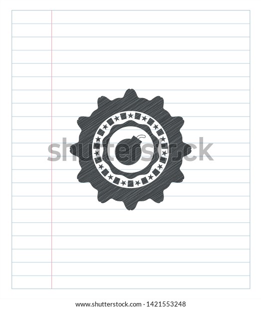 Bomb Icon Pencil Effect Vector Illustration Stock Vector (Royalty Free ...