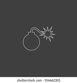 Bomb Outline Vector Icon Contour Line Stock Vector (Royalty Free) 556662301
