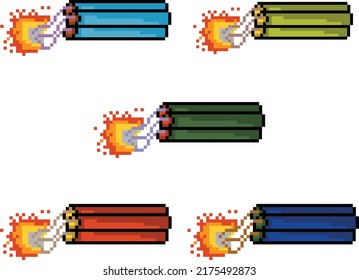 Bomb Pixel Art Set Explosion Pixel Stock Vector (Royalty Free ...