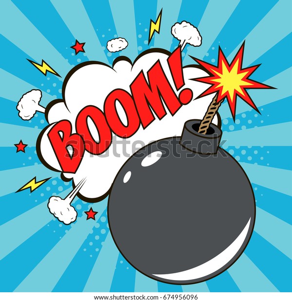 Bomb Pop Art Style Comic Speech Stock Vector (Royalty Free) 674956096