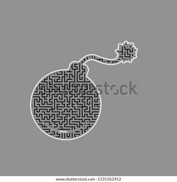 Bomb Sign Illustration Vector Black Maze Stock Vector (Royalty Free ...