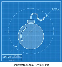 Bomb Simple Vector Blueprint Icon Stock Vector (Royalty Free) 397625440 ...