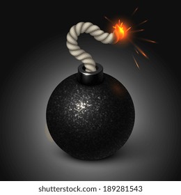 Bomb Sparkling Wick Vector Illustration Stock Vector (Royalty Free ...