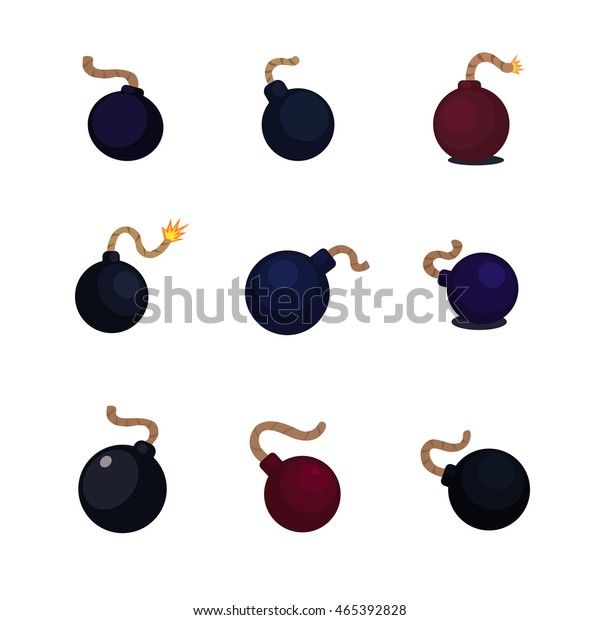 Bomb Symbols Vector Illustration Set Bomb Stock Vector (Royalty Free ...