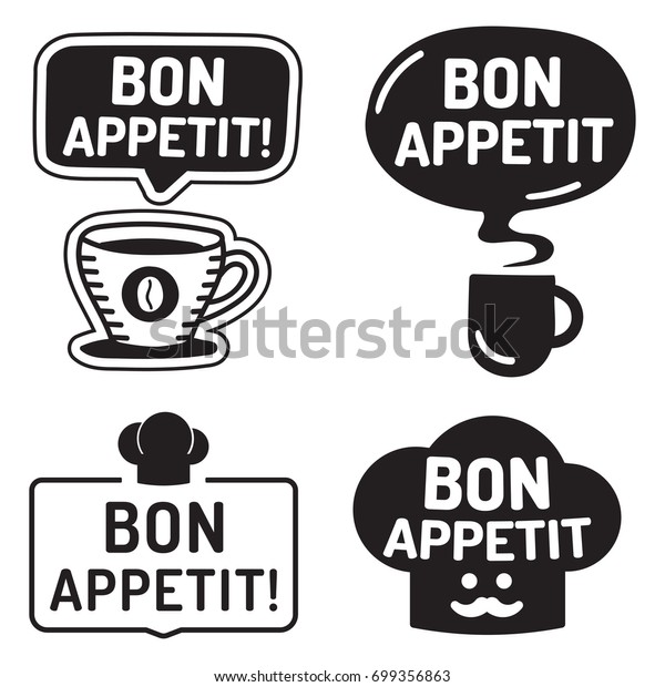 Bon Appetit Badges Icons Marks Logos Stock Vector (Royalty Free) 699356863
