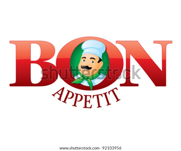 Bon Appetit Cartoon Chef Stock Vector (Royalty Free) 92103956 ...