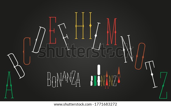 Bonanza Font Colors Shape Layers Stock Vector (Royalty Free) 1771683272 ...