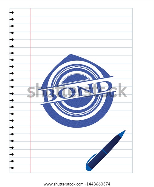 Bond Drawn Pen Blue Ink Vector Stock Vector (Royalty Free) 1443660374 ...
