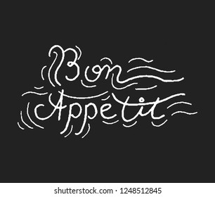 Bone Appetit Lettering White Black Food Stock Vector (Royalty Free ...