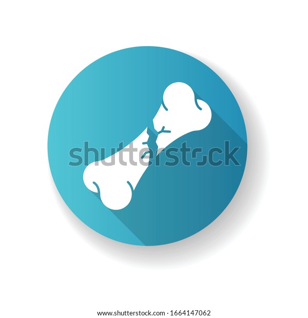 Bone Fracture Blue Flat Design Long Stock Vector (Royalty Free ...