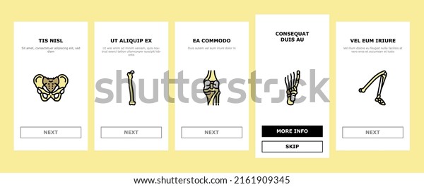 Bone Human Skeleton Structure Onboarding Mobile: vector de stock (libre ...