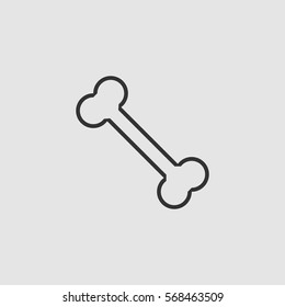 Bone Icon Flat Black Pictogram On Stock Vector (Royalty Free) 604141772 ...