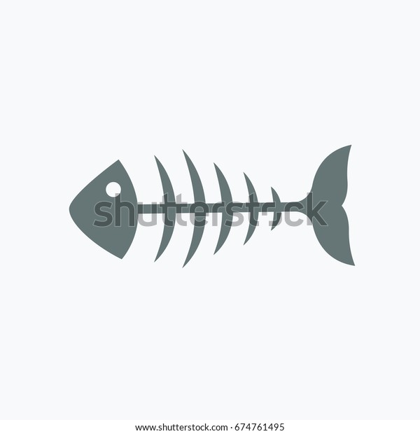 Bones Tuna Salmon Fish Skeleton Spine Stock Vector (Royalty Free ...