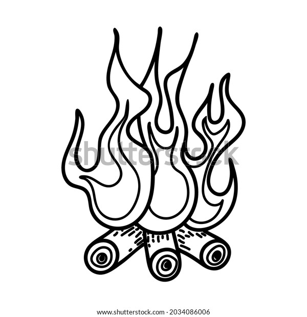 Bonfire Doodle Art Hand Drawing Vector Stock Vector (Royalty Free ...