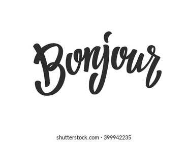 Bonjour Lettering Text Stock Vector (Royalty Free) 399942235 | Shutterstock