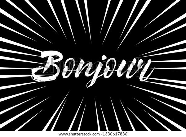 Bonjour Means Hello Beautiful Greeting Card Stock Vector (Royalty Free ...