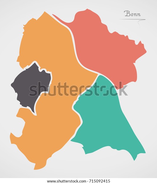 Bonn Map Boroughs Modern Round Shapes 库存矢量图（免版税）715092415 | Shutterstock