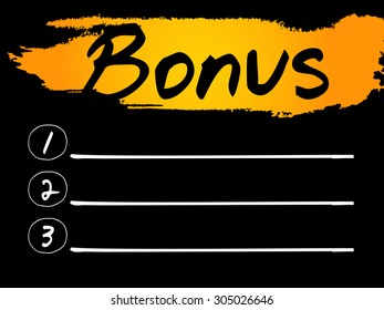 Bonus Blank List Vector Concept Background Stock Vector (Royalty Free ...