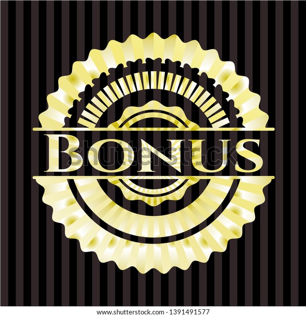 Bonus Golden Badge Emblem Vector Illustration Stock Vector (Royalty ...