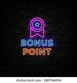 Bonus Point Neon Signs Vector Design Stock Vector (Royalty Free ...