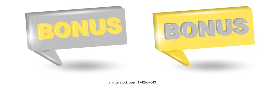 Bonus Sticker Label 3d Vector Yellow Stock Vector (Royalty Free ...