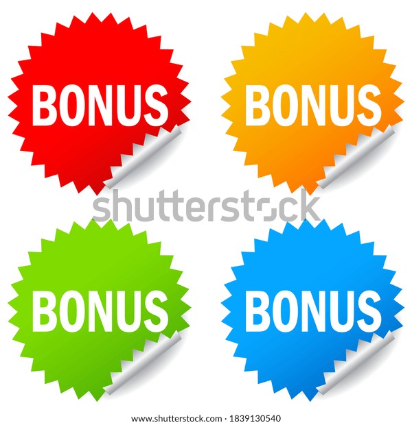 Bonus Vector Stickers Isolated On White Stock Vector (Royalty Free ...