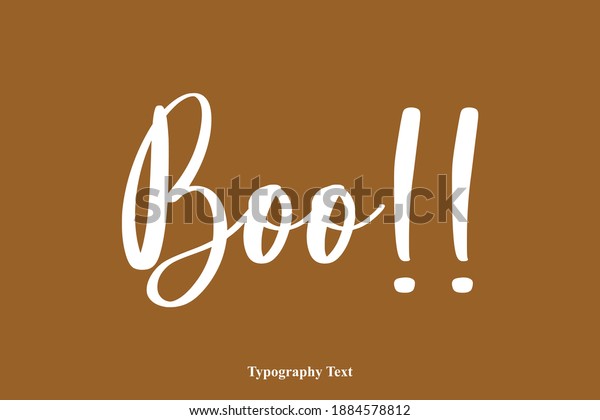 Boo Beautiful Cursive Typography Text On Stock Vector (Royalty Free ...