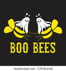 Boo Bees Ghost Funny Halloween Vector Stock Vector (Royalty Free ...