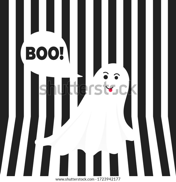 Boo Ghost Halloween Message Concept Flying Stock Vector (Royalty Free ...