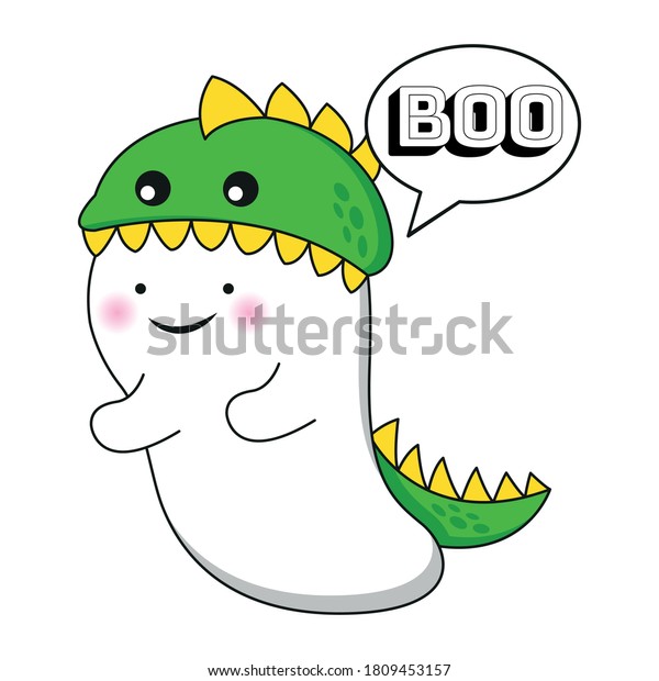 Boo Halloween Cute Ghost Stock Vector (Royalty Free) 1809453157 ...