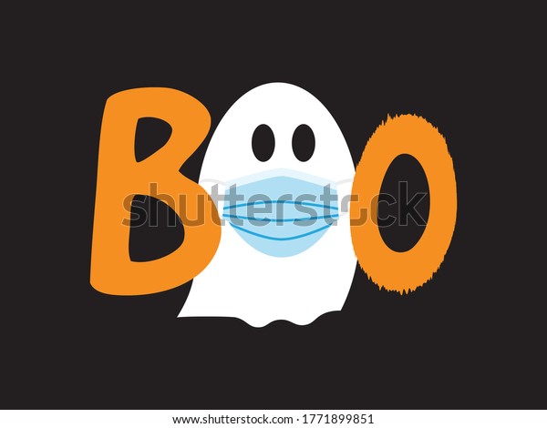 Boo Icon White Ghost Wearing Blue: vetor stock (livre de direitos ...