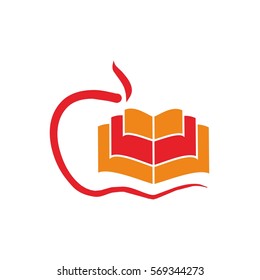 Book Apple Educational Reading Logo Vector Stock Vector (Royalty Free ...