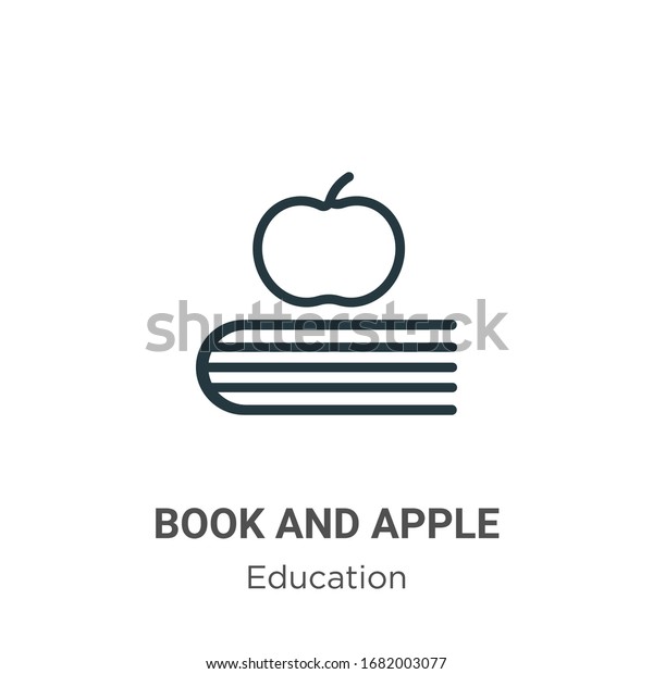 Book Apple Outline Vector Icon Thin Stock Vector (Royalty Free ...