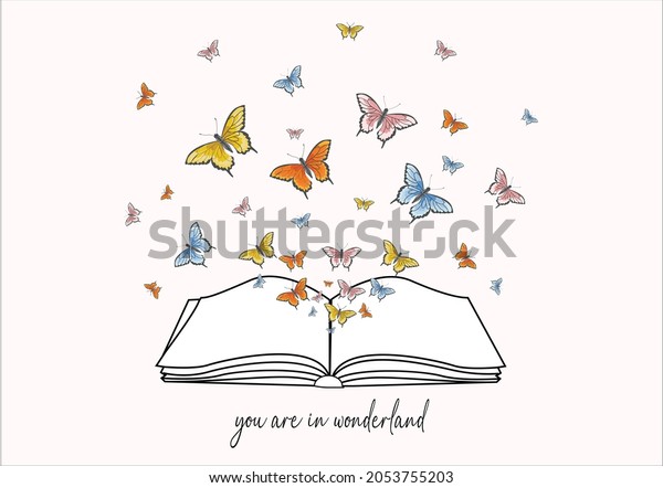 Book Butterfly Vector Art Design Hand Stock Vector (Royalty Free ...