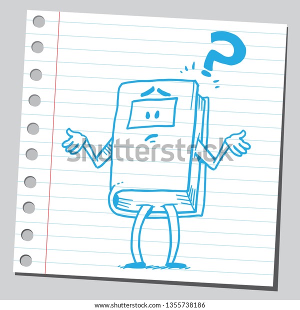 Book Cartoon Character Question Mark Educational Stock Vector (Royalty ...