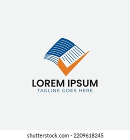 Book Check Mark Education Logo Stock Vector (Royalty Free) 2209618245 ...