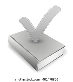 Book Checkmark Symbol Icon 3d Stock Vector (Royalty Free) 481478956 ...