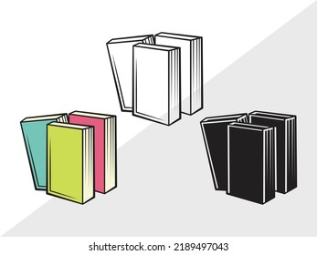 Book Clipart Svg Printable Vector Illustration Stock Vector (Royalty ...