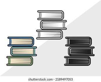 Book Clipart Svg Printable Vector Illustration Stock Vector (Royalty ...