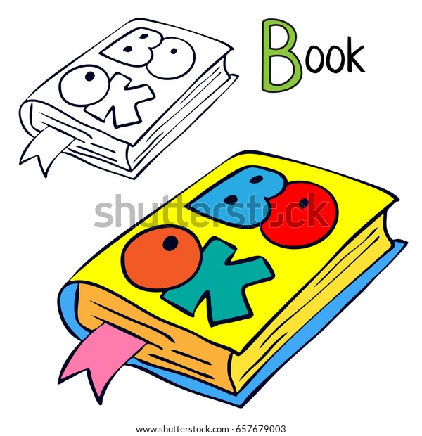 Book Coloring Book Page Cartoon Vector Stock Vector (Royalty Free ...