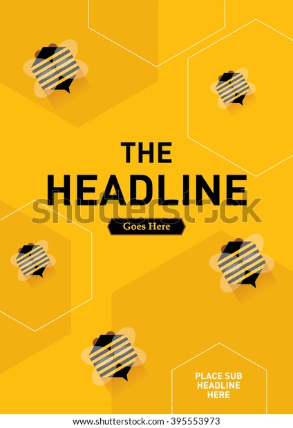 Book Cover Layout Design Bees Elements: เวกเตอร์สต็อก (ปลอดค่าลิขสิทธิ์ ...