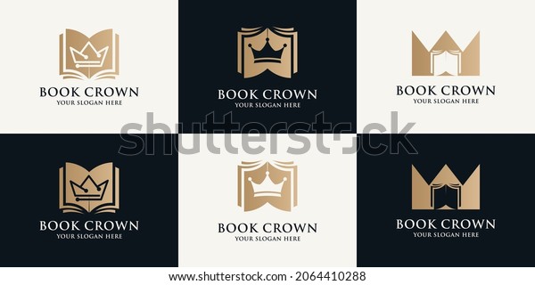Book Crown Inspiration Logo Educational Symbol Stock Vector (Royalty ...