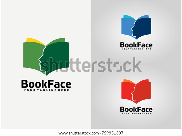 Book Face Logo Template Design Creative Stock Vector (Royalty Free ...