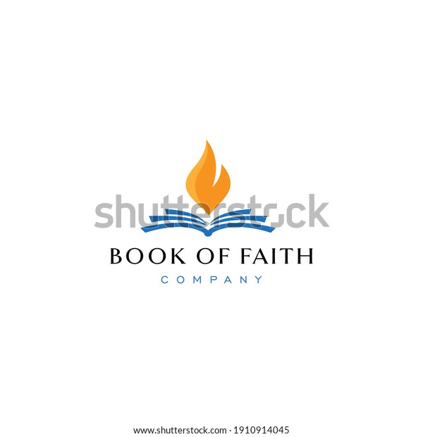 Book Faith Logo Design Flame Book Stock Vector (Royalty Free) 1910914045