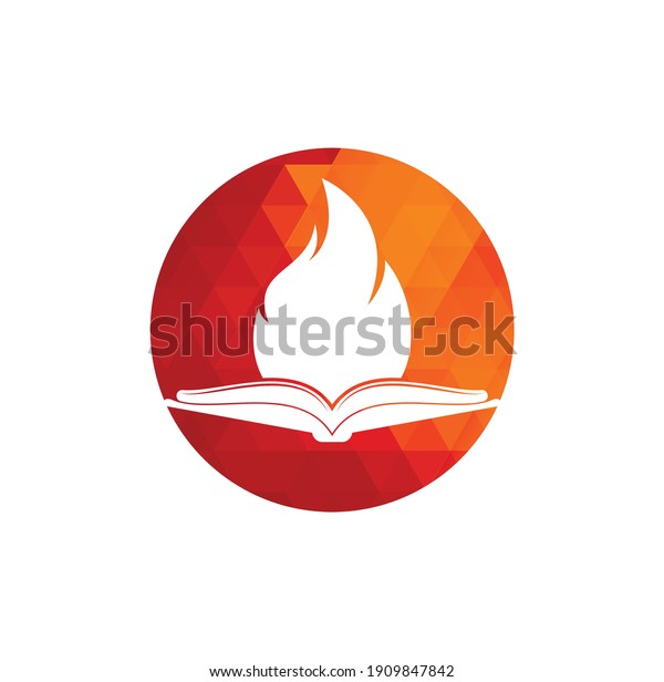 Book Fire Vector Logo Design Motivation Stock Vector (Royalty Free ...