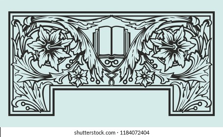 Book Frontispiece Title Page Decorative Design Stock Vector (Royalty ...