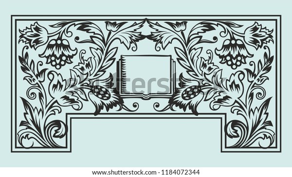 Book Frontispiece Title Page Decorative Design Stock Vector (Royalty ...
