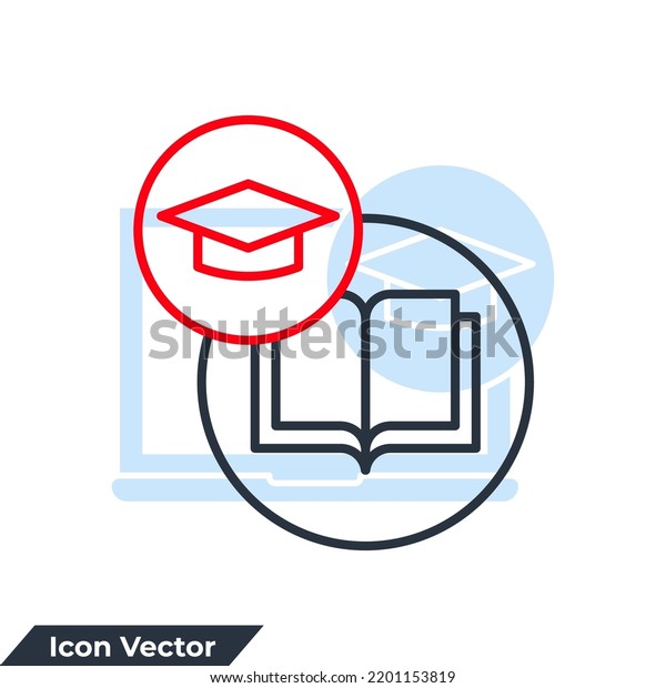 Book Graduation Cap Icon Logo Vector Stock Vector (Royalty Free ...