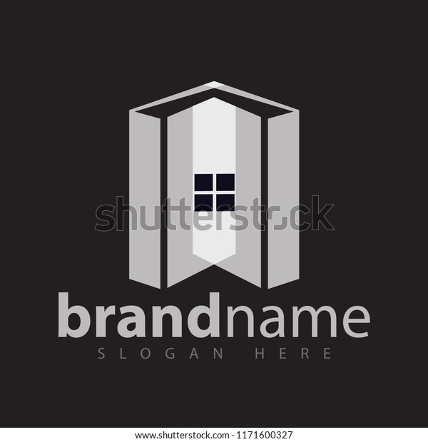 Book Home Library Logo Template Stock Vector (Royalty Free) 1171600327 ...